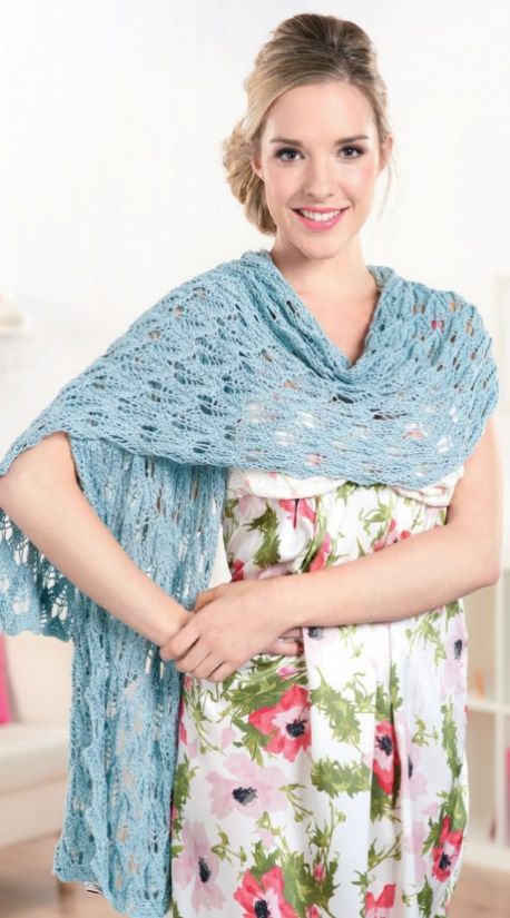 Simple Stylish Wrap - Free Knitting Patterns - Accessories - Let's Knit ...