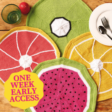 Early Access: Six Fruit Placemats | Knitting Patterns | Let's Knit Magazine